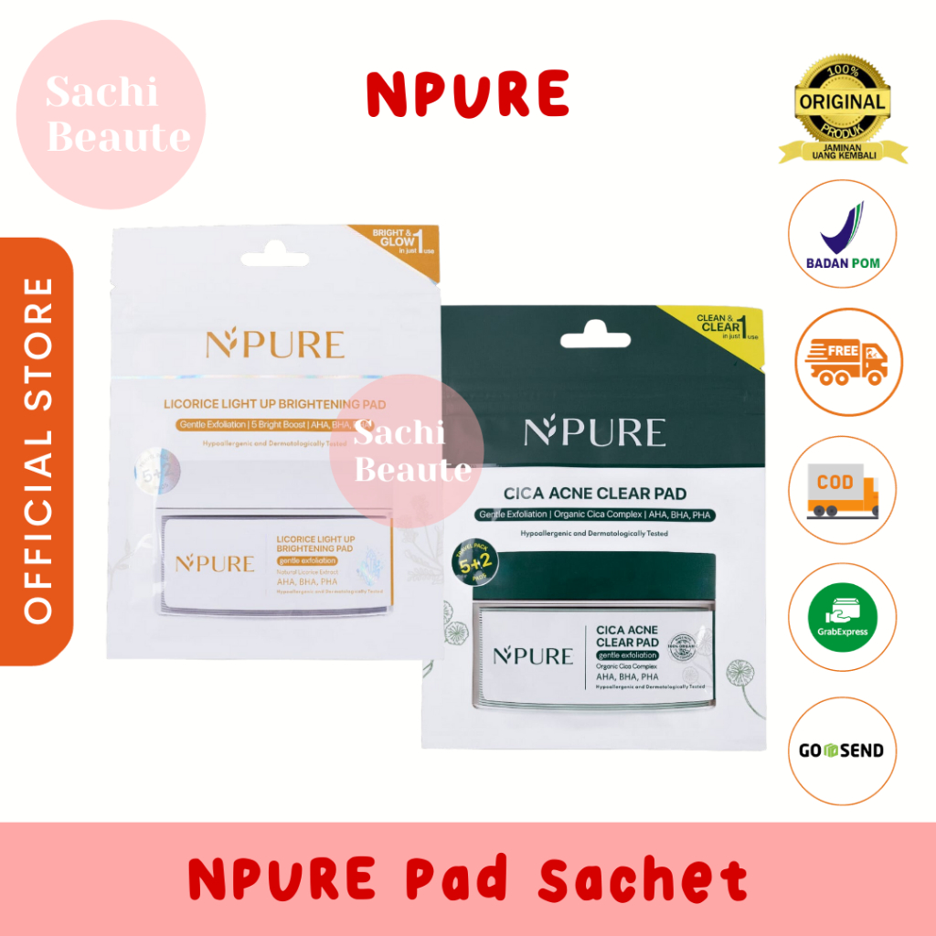 Jual NPURE Cica Clear Pad Sachet & Licorice Pad Sachet Bpom | Shopee ...
