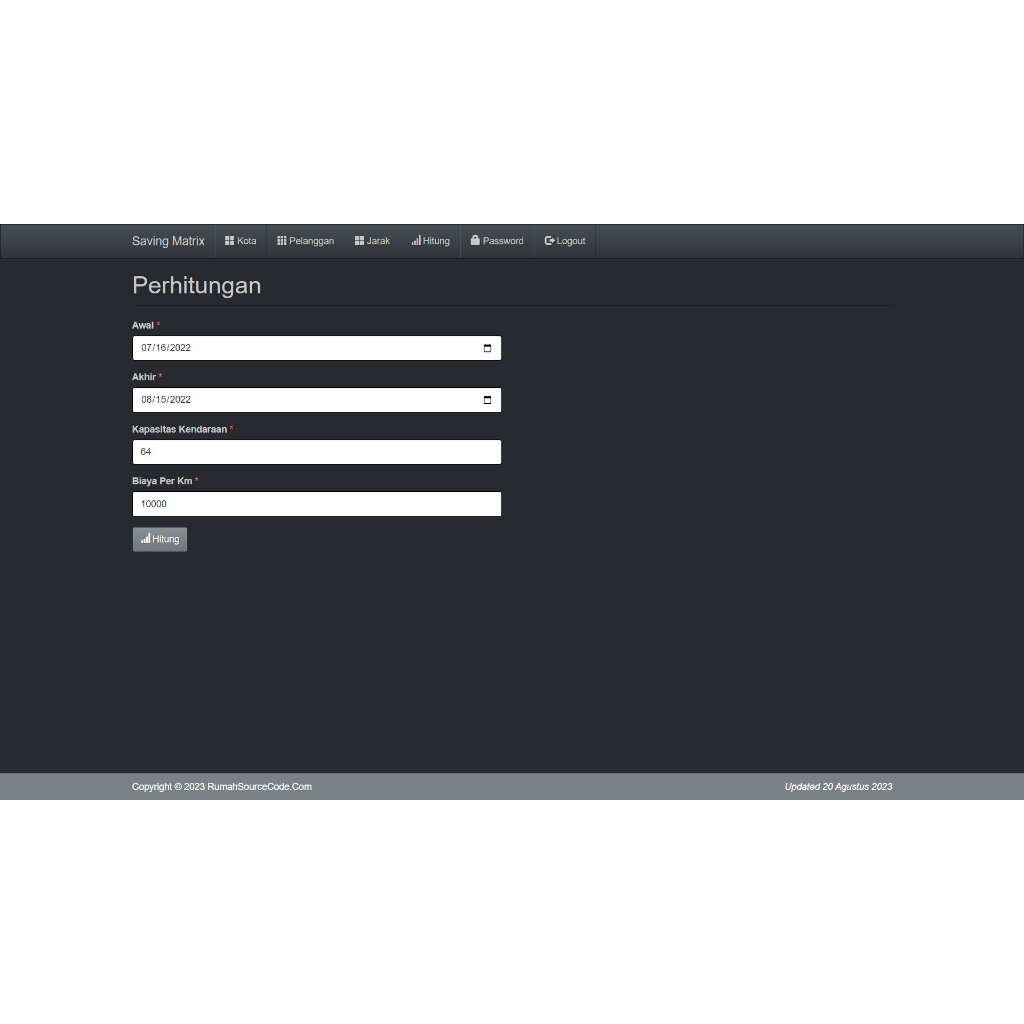 Jual Source Code Rute Distribusi Metode Saving Matrix PHP | Shopee ...