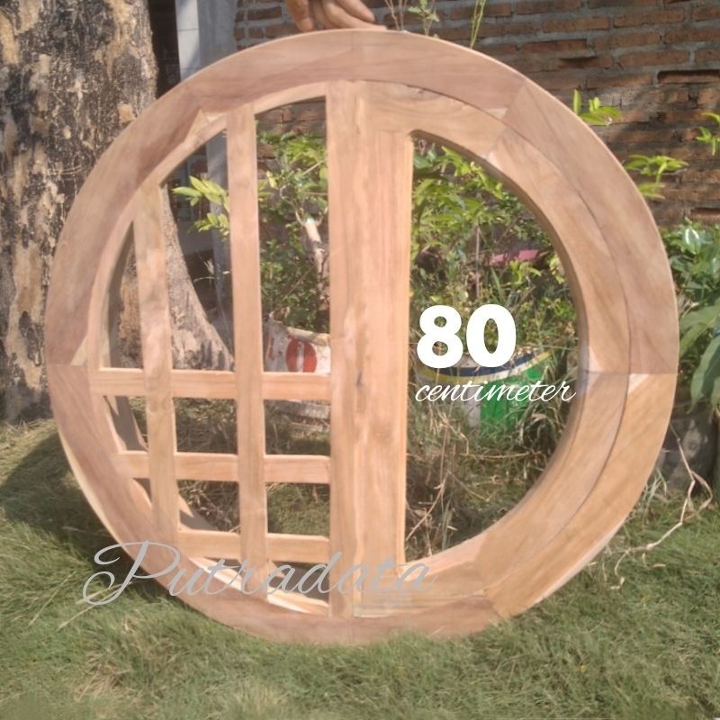 Jual KJB3-80 Kusen Jendela Bulat Kayu Jati Diameter 80 cm Pintu Bisa ...