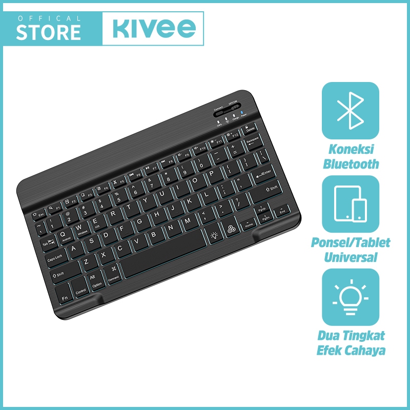 Jual KIVEE Keyboard Wireless Bluetooth KV-K16 Black 84 keys Mini ...