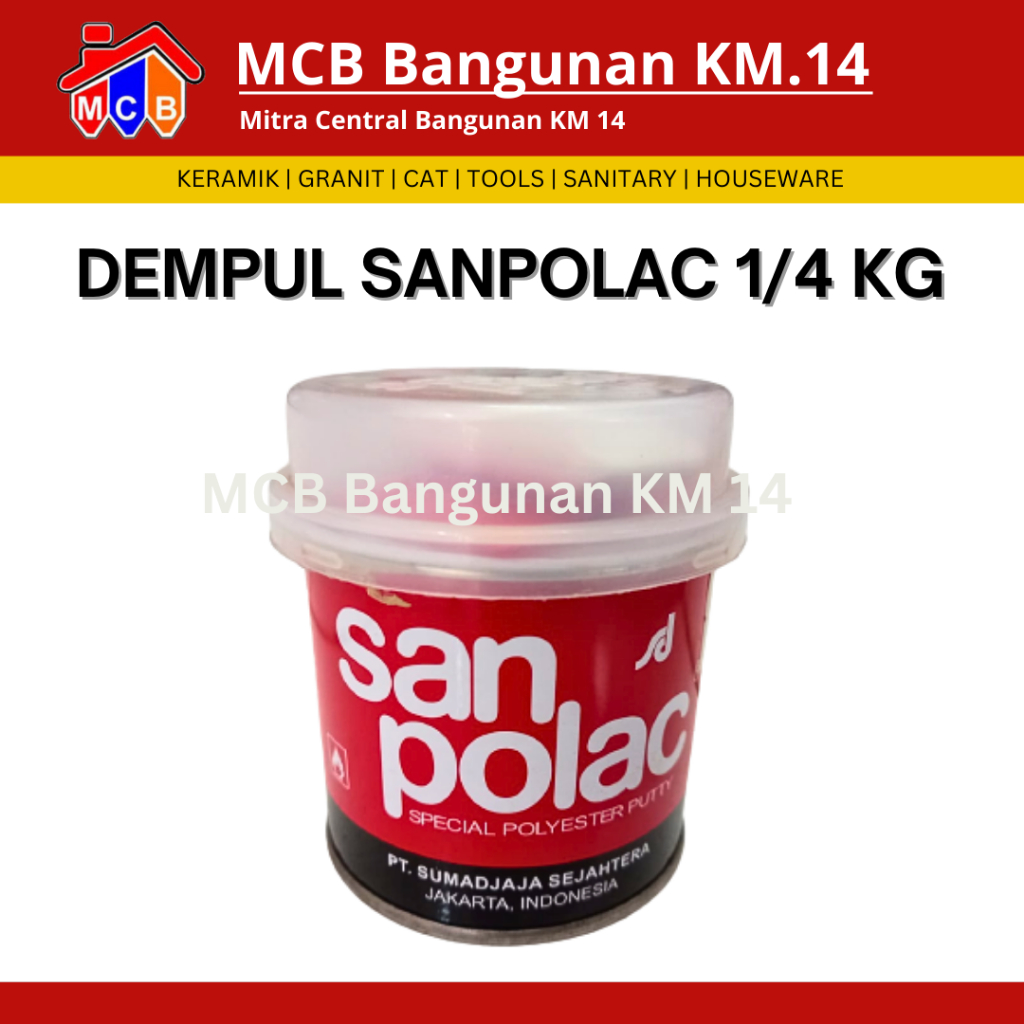 Jual Dempul Sanpolac 250 Gr / Dempul Kayu Besi Cat 1/4 kg Polyester ...