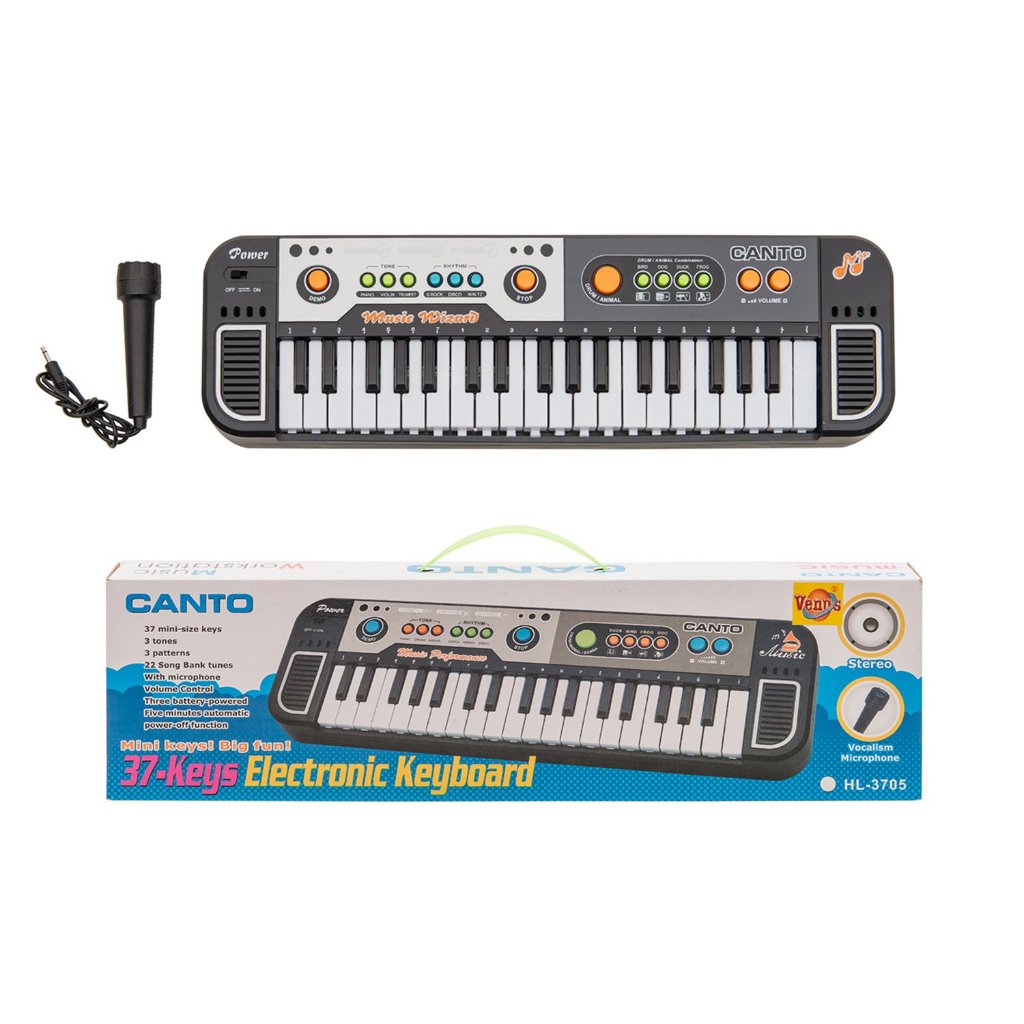 Jual ELECTRONIC KEYBOARD With MICROPHONE ORGAN MAINAN PIANO HITAM 37 ...