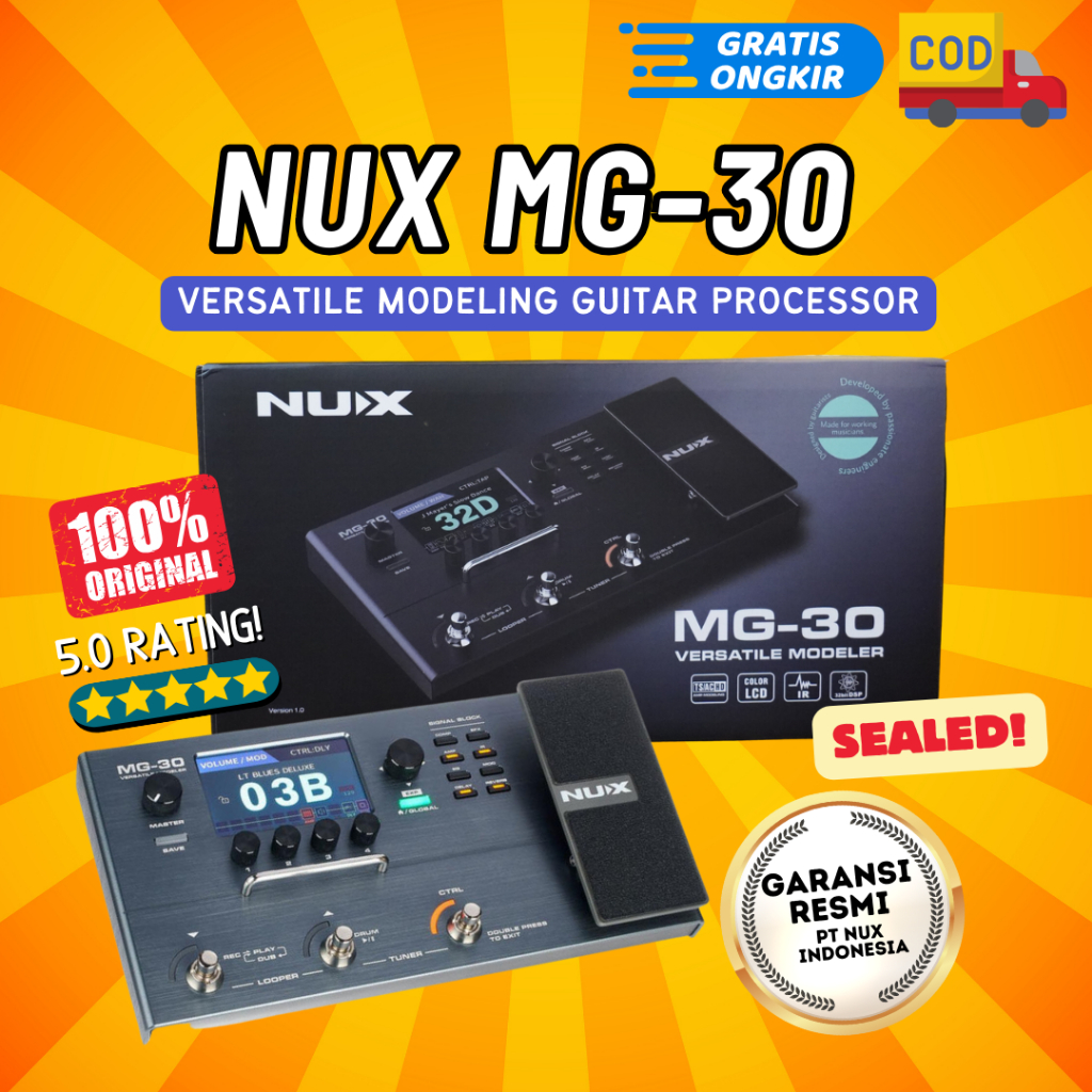 Jual Effect Efek Gitar NUX MG30 Original Modelling Processor Digital Garansi Resmi NUX Indonesia ...