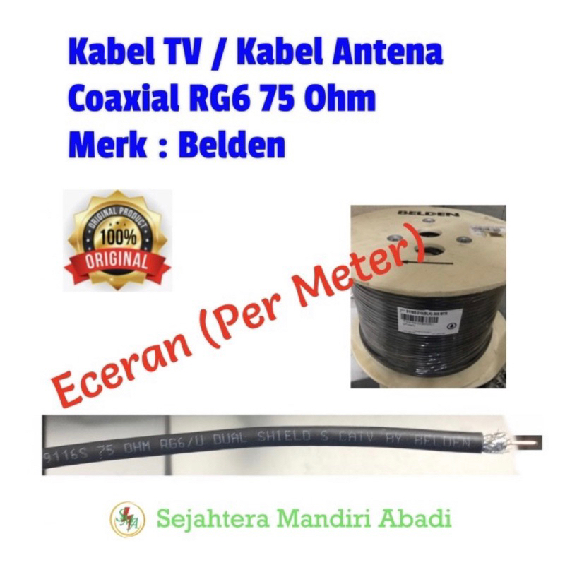 Jual Kabel Antena Belden TV Coaxial RG6 75 Ohm 9116 Eceran per Meter | Shopee Indonesia