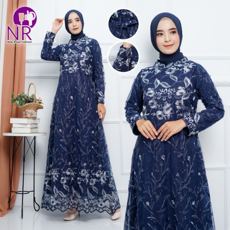 Jual (Kode TKP04) Gamis Full Brukat Tille Depan Belakang / Gamis Brukat Muslim / Gamis Brukat ...