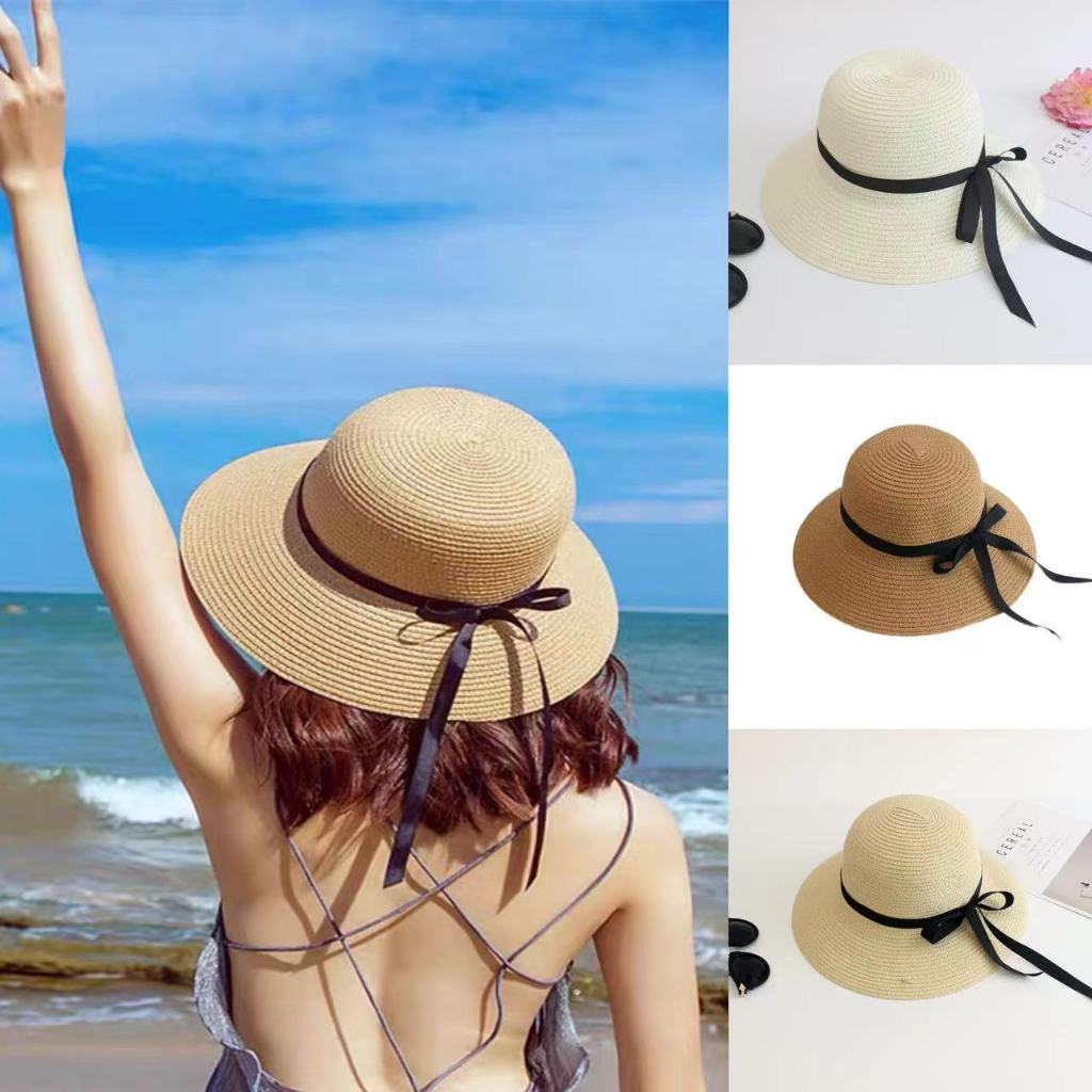 Jual Sayishop Topi Pantai Bahan Jerami Wanita Import - Topi Pantai Wanita Pelindung UV ...