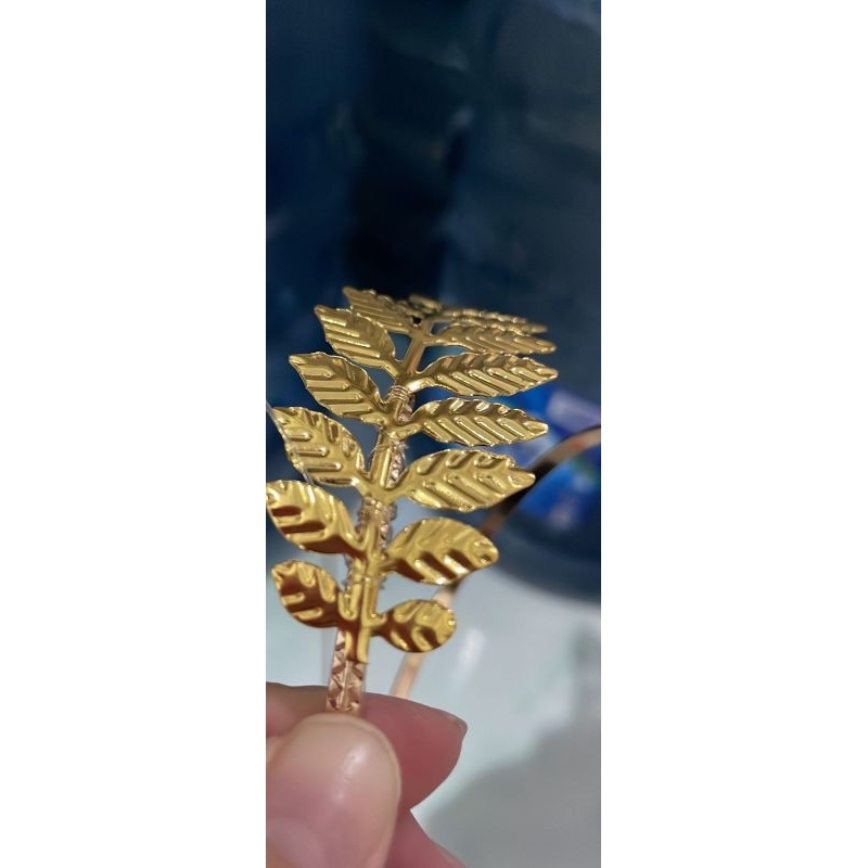 Jual READY VARIAN HANDMADE KOMBINASI WARNA ROSE GOLD LINGKAR GELANG & GOLD DAUN - Gold Leaf ...