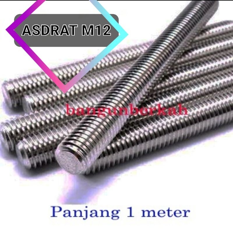 Jual as drat galvanis M12 / longdrat M12 x 1meter | Shopee Indonesia