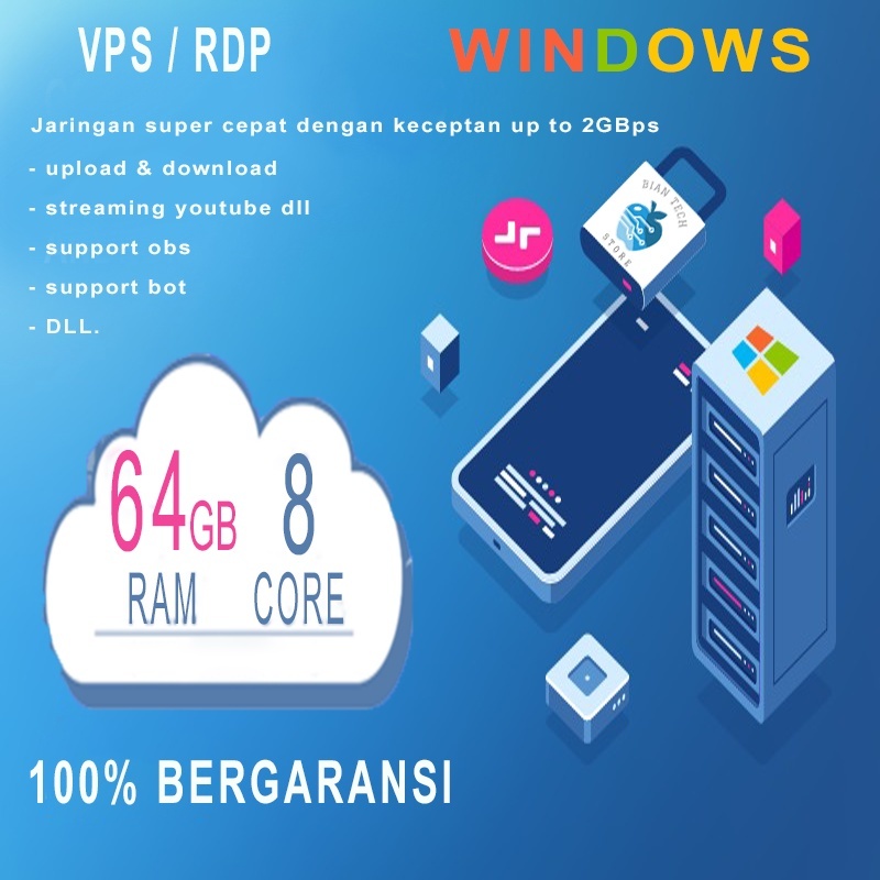 Jual VPS / RDP MURAH !!! 64GB RAM 8Core HARGA PROMO | Shopee Indonesia