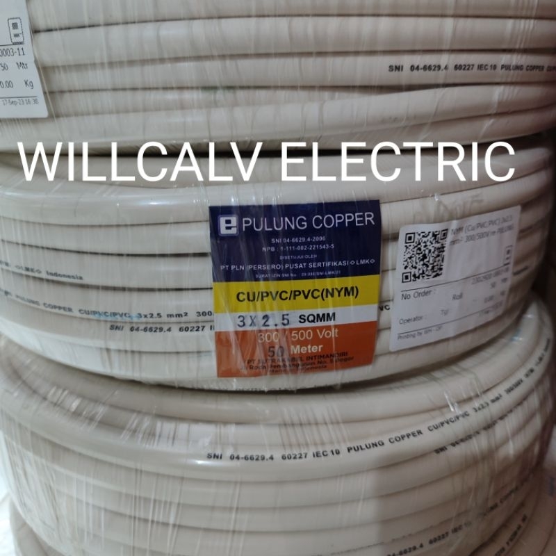 Jual Kabel PULUNG COOPER nym 3X2.5 50 meter / Kabel PULUNG COPPER kawat ...