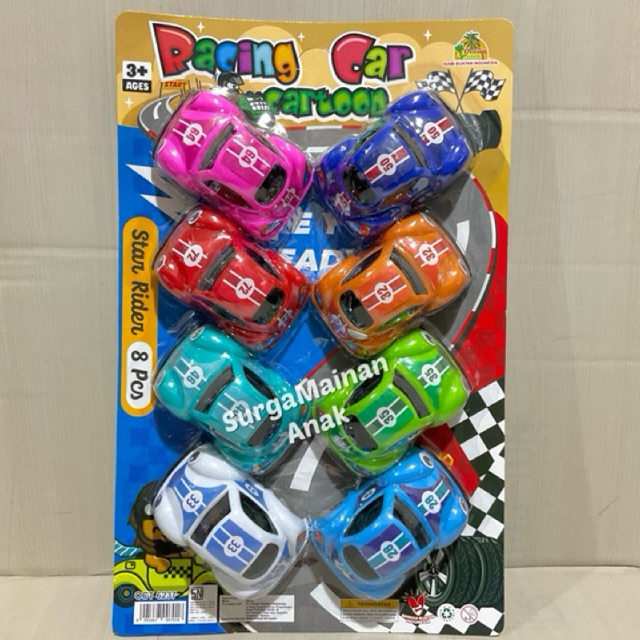Jual MAINAN ANAK MOBIL RACING CAR CARTOON 8 PCS SET OCT 6237 | Shopee ...