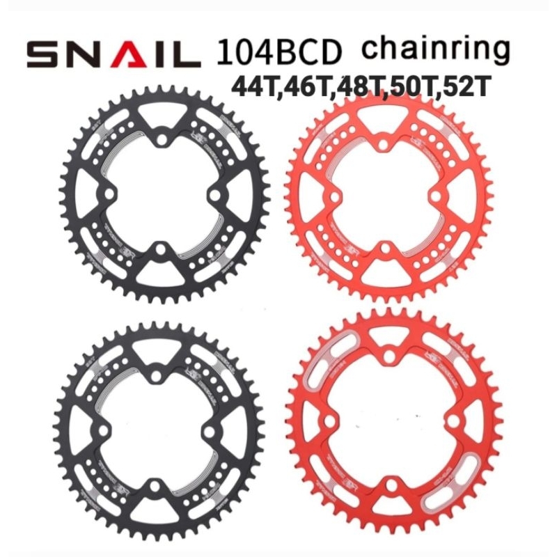Jual Snail Chainring BCD 104mm 44T 46T 48T 50T 52T Chain ring Sepeda BCD 104 Round Narrow wide ...