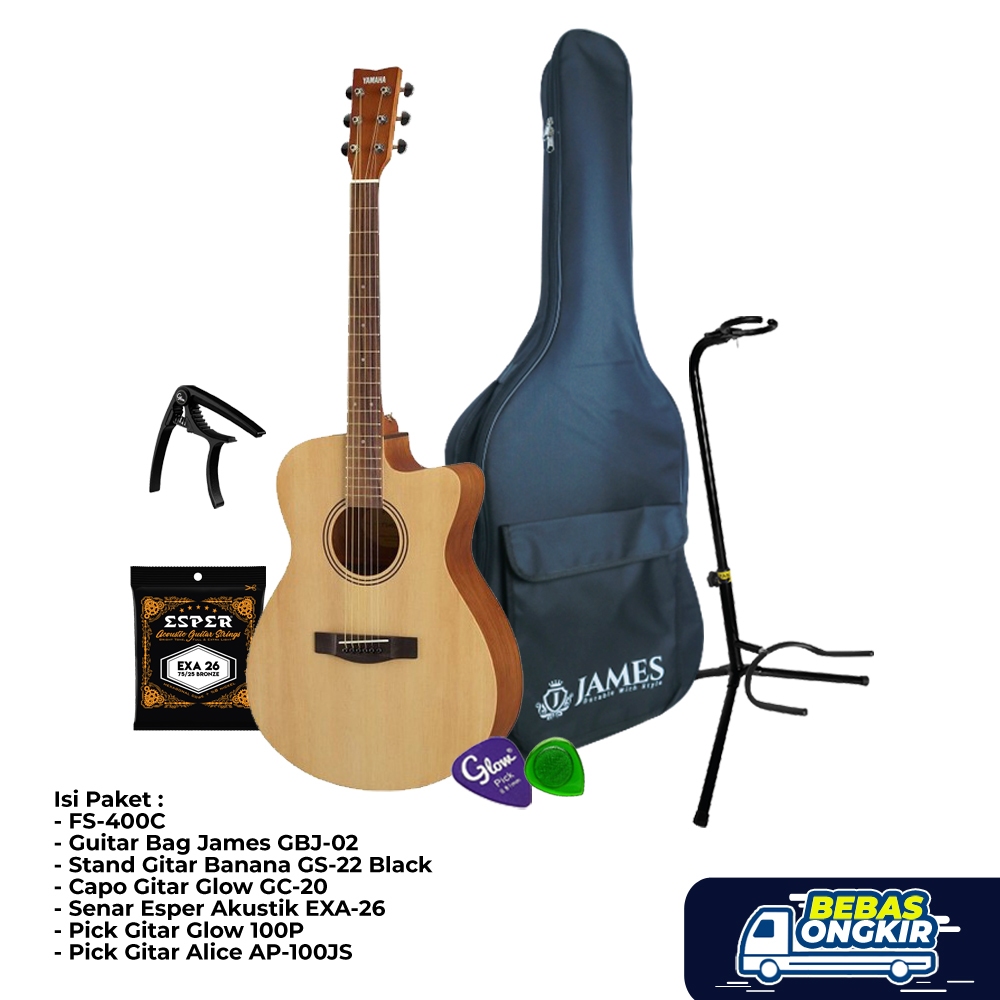Jual Paket Mobile Yamaha Guitar FS400C / FS 400 C / FS-400C | Shopee ...