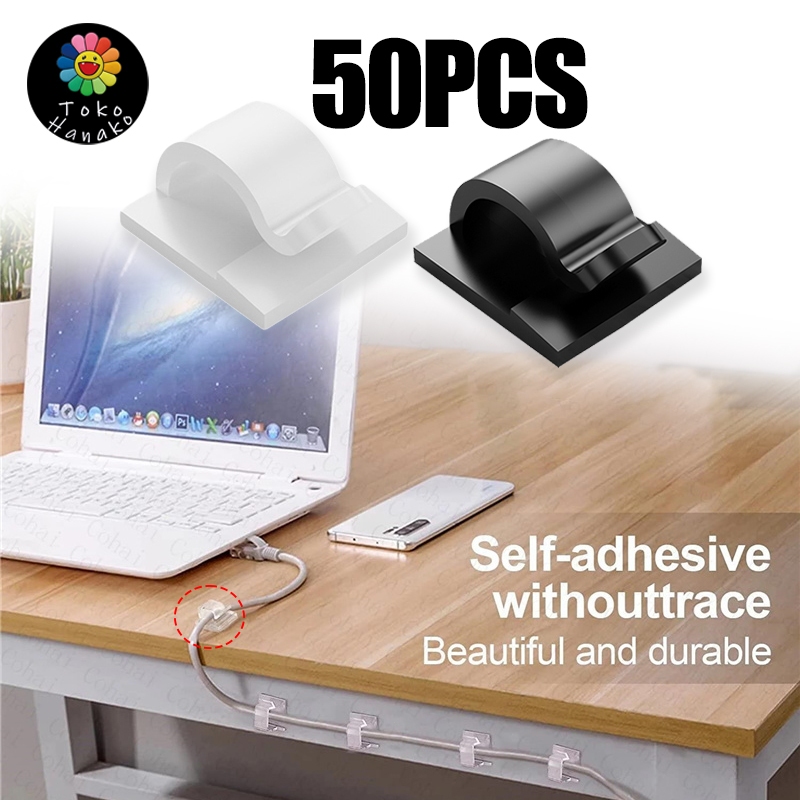 Jual 50pcs Kabel Klip Organizer Wire Cable Clip Jepitan Klaim Perapih ...