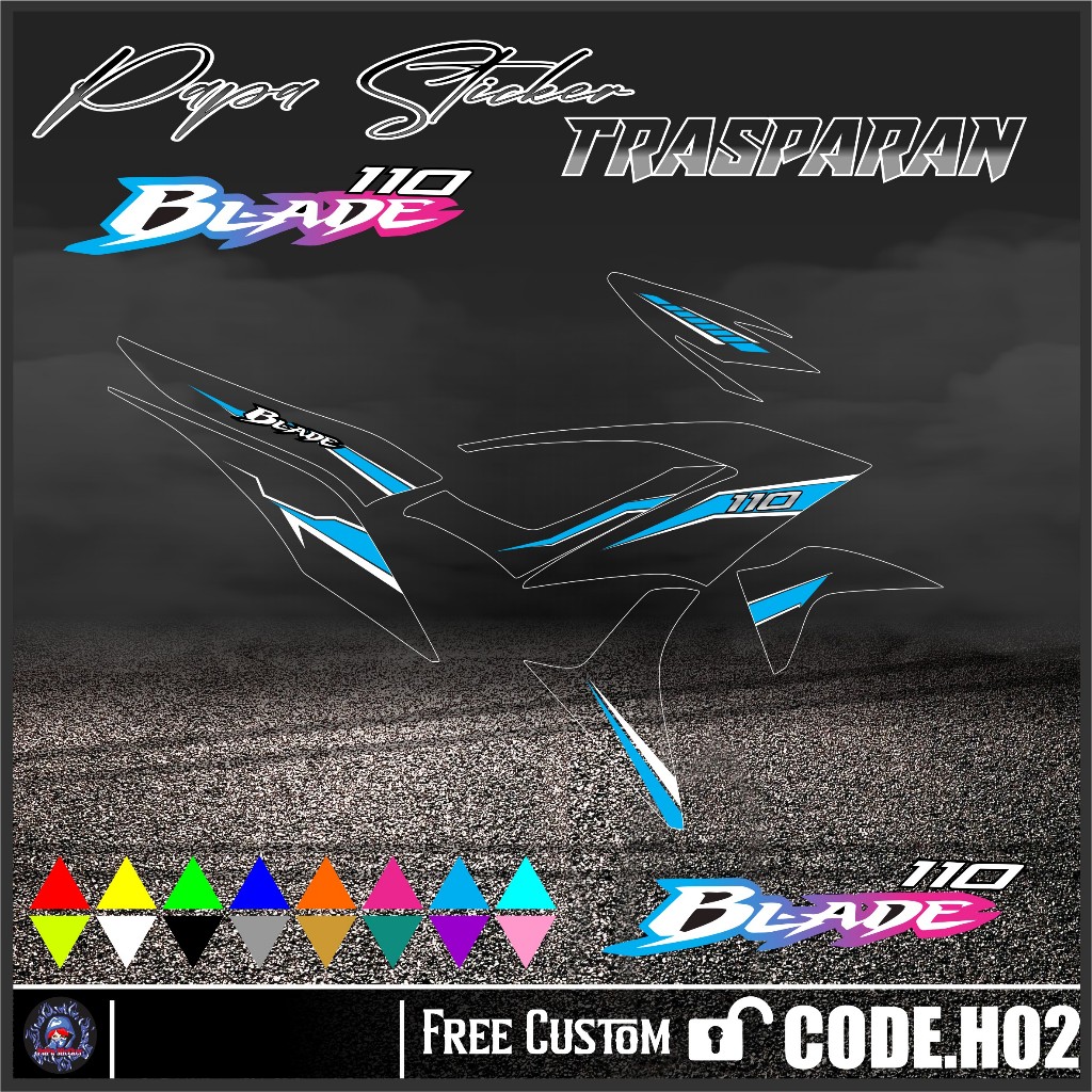 Jual BARU Transparan Striping BLADE OLD 110 STICKER MOTIF Transparan ...