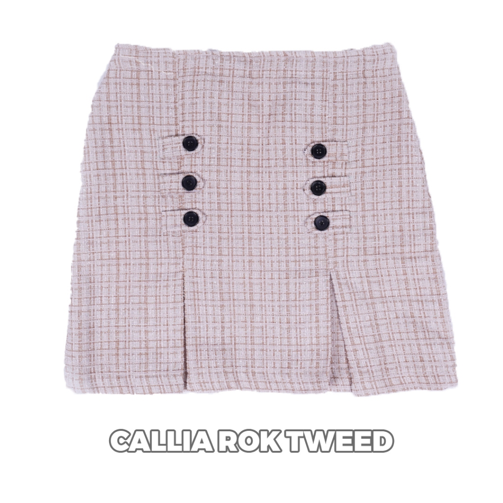 Jual MH Fashion CALLIA Mini Skirt Rok Wanita Pendek Tweed Non-Blink ...