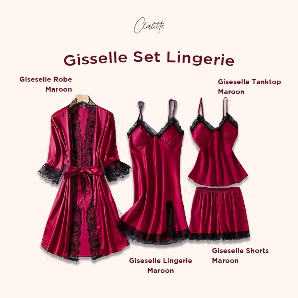 Jual Charlotte Giselle Set Piyama Baju Tidur Pajamas Tanktop Lingerie