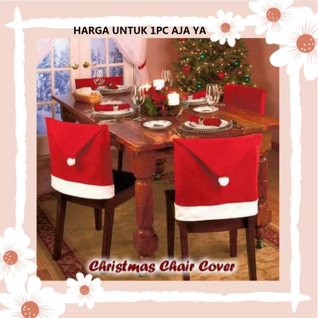 Jual SARUNG KURSI NATAL dekorasi natal chair cover hiasan nuansa merry ...
