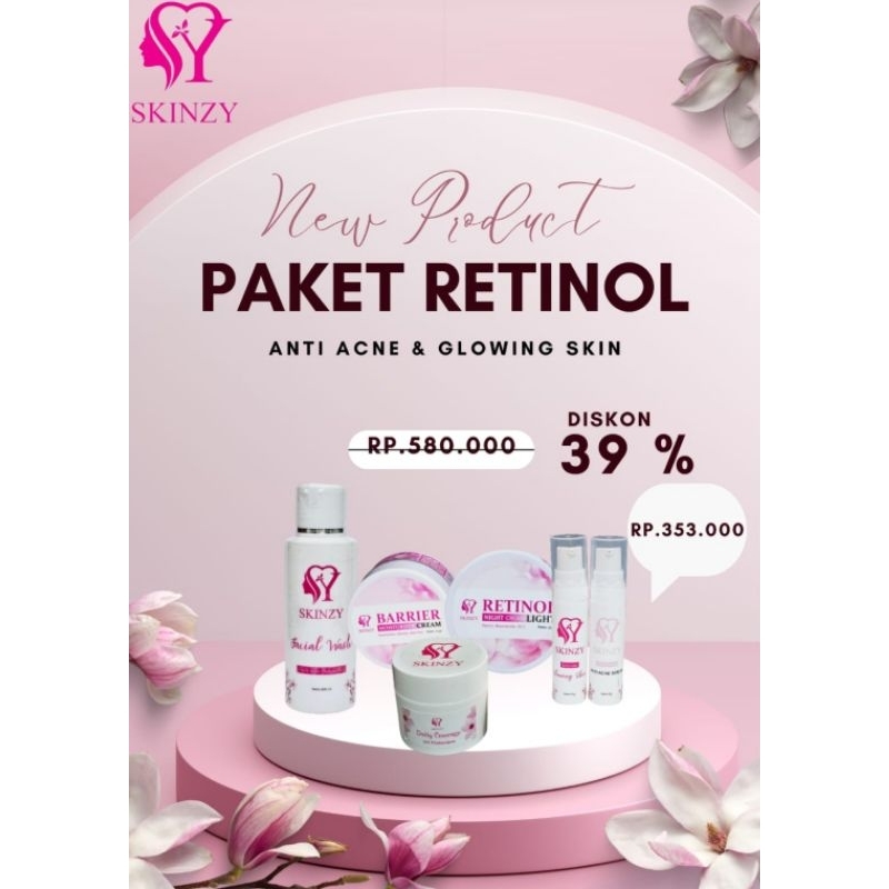 Jual PAKET RETINOL GLOWING DAN ANTI ACNE SKINZY | Shopee Indonesia
