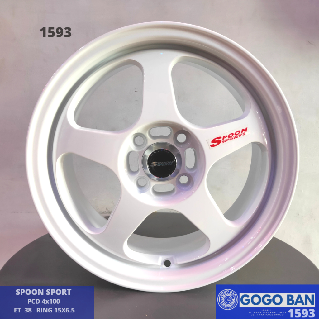 Jual Velg mobil Spoon R15 PCD 4X100 Lebar 6,5 ET38 untuk Brio,Agya,Ayla ...