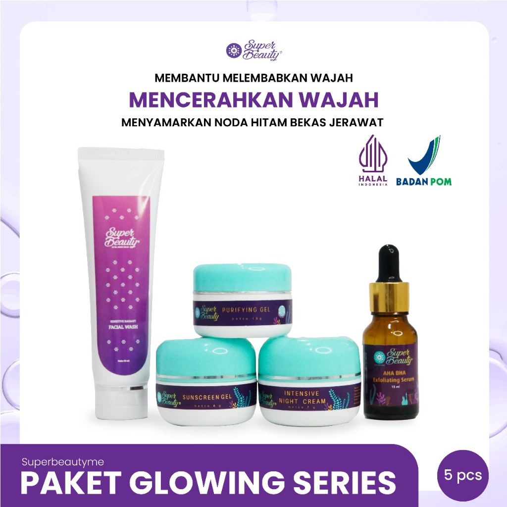 Jual PAKET GLOWING SERIES SuperBeauty - By SuperSkin - Brightening 5in1 ...