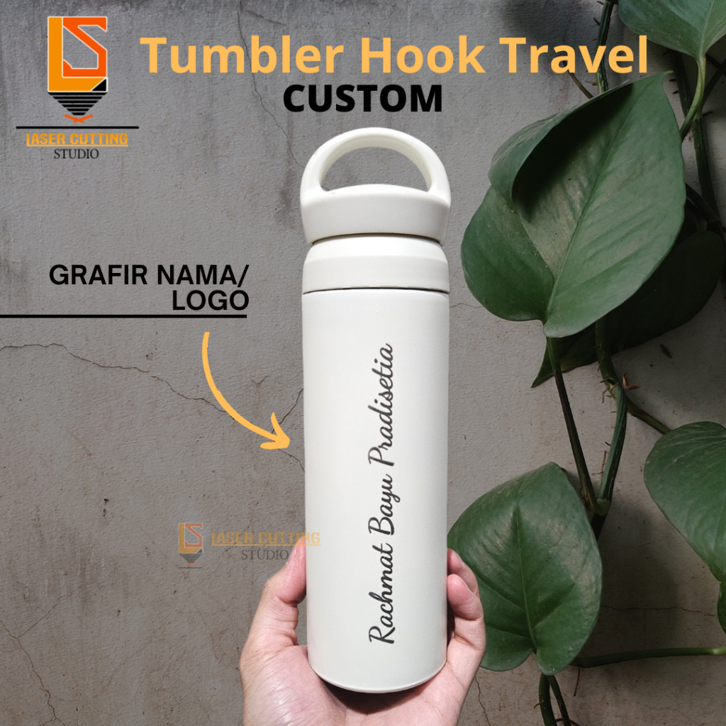Jual Tumbler Travel Custom Nama Logo | Termos Travel Japan Hook 500 ml Custom | Shopee Indonesia
