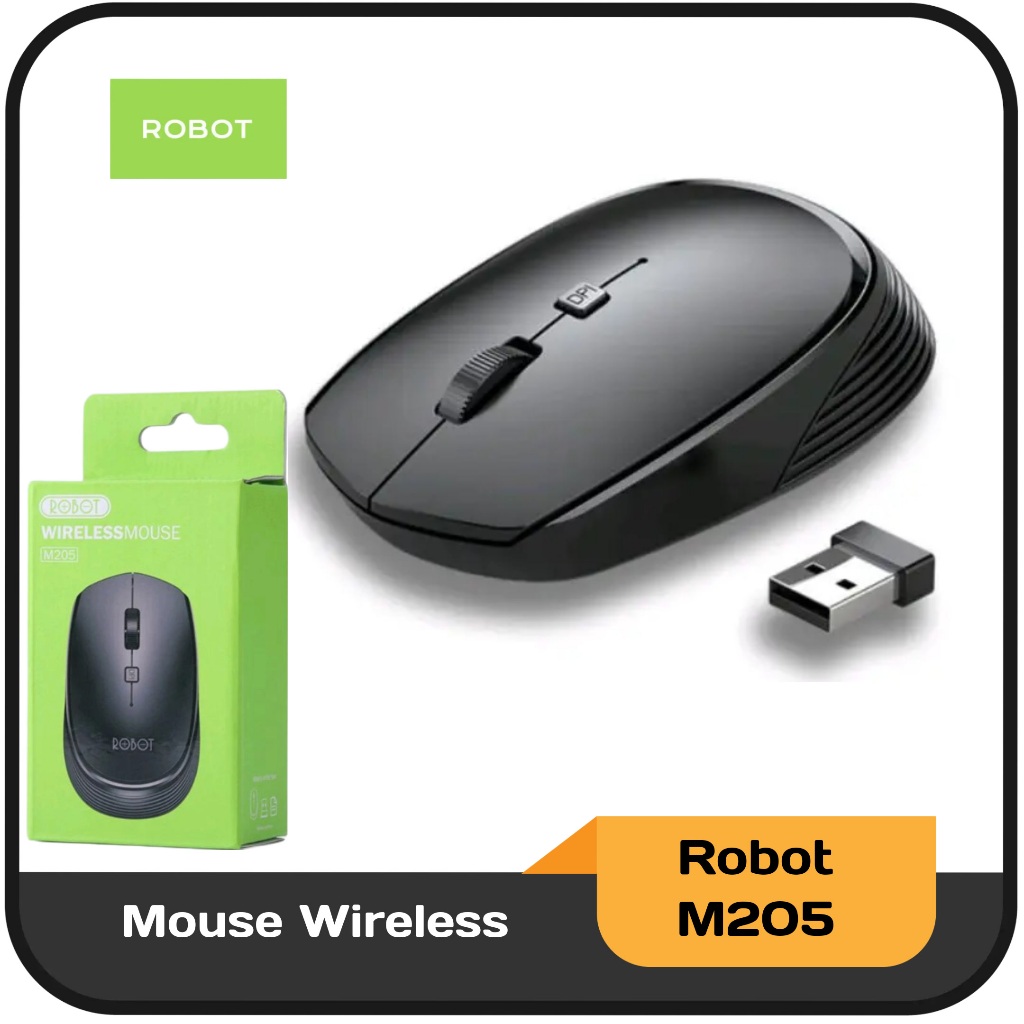 Jual Mouse Wireless Robot M205 Black - Without Battery | Shopee Indonesia