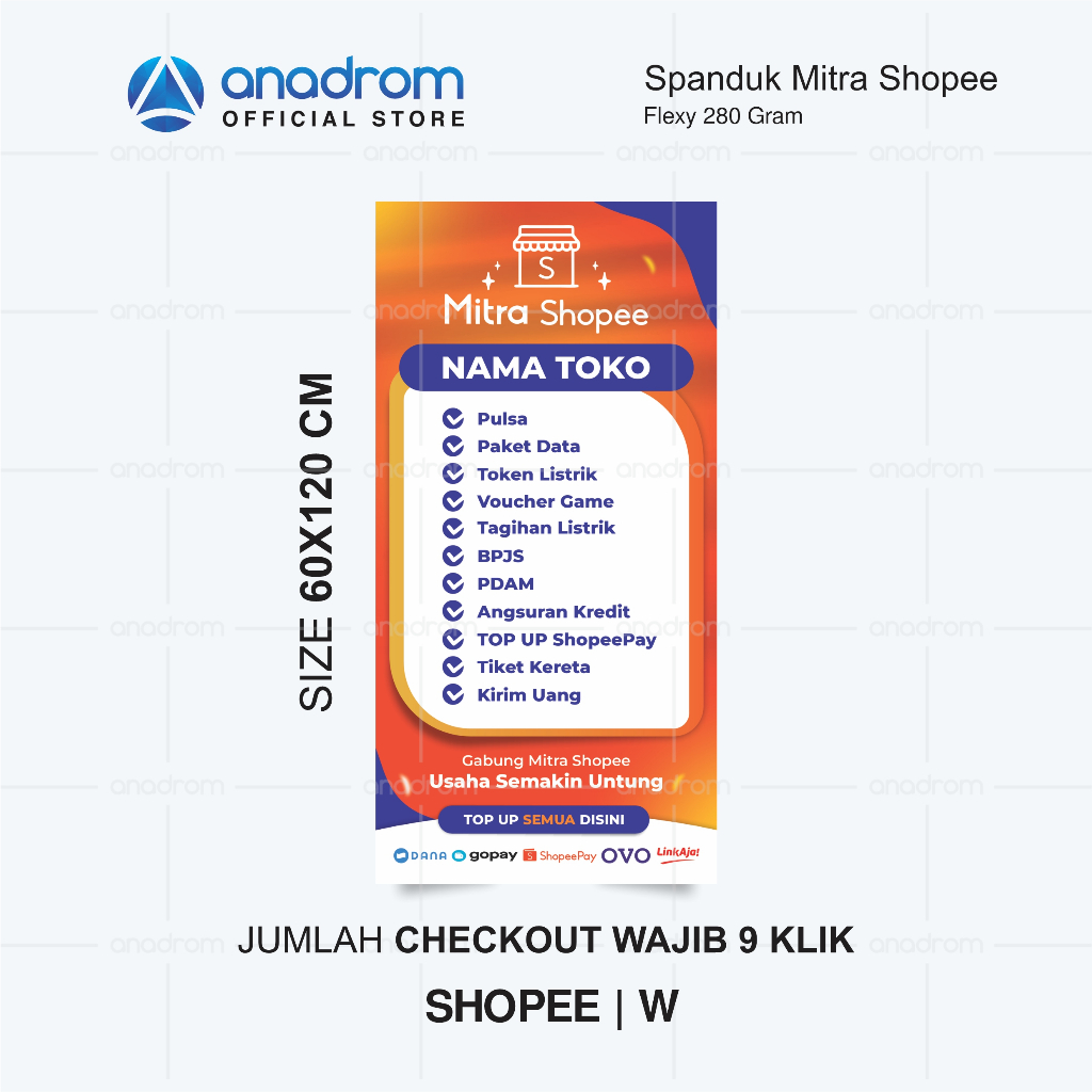Jual Spanduk Atribut Mitra Shopee | Banner Mitra Shopee Terlengkap | Anadrom3544 | Shopee Indonesia