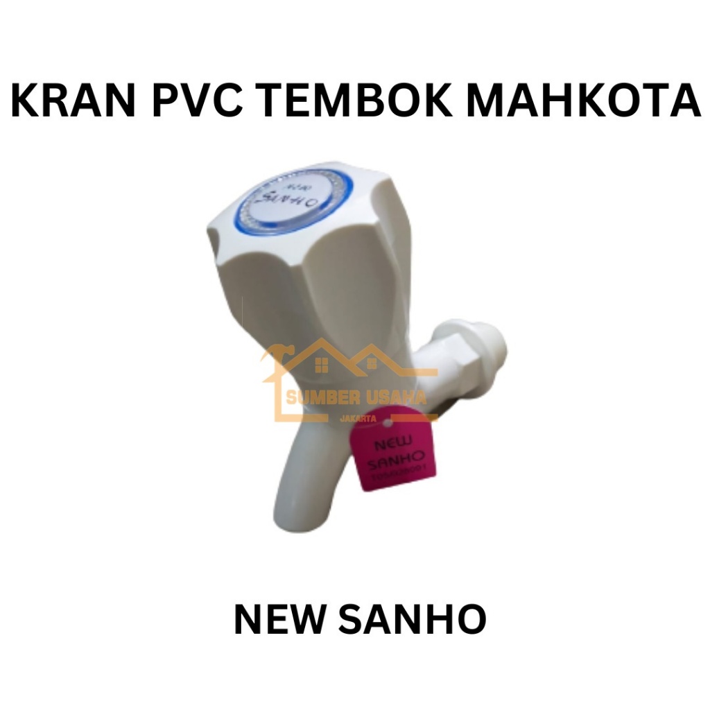 Jual KRAN AIR PVC TEBAL/KRAN NEW SANHO TEMBOK MAHKOTA SUJ | Shopee ...