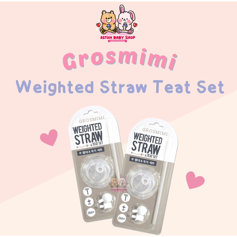 Jual Grosmimi Weighted Straw & Teat Set Stage 1 Aksesoris Botol Minum Grosmimi | Shopee Indonesia