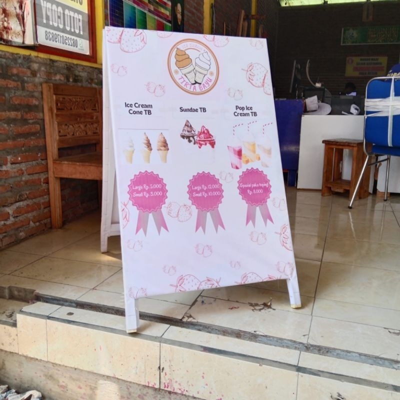 Jual A banner / standing banner kayu | Shopee Indonesia