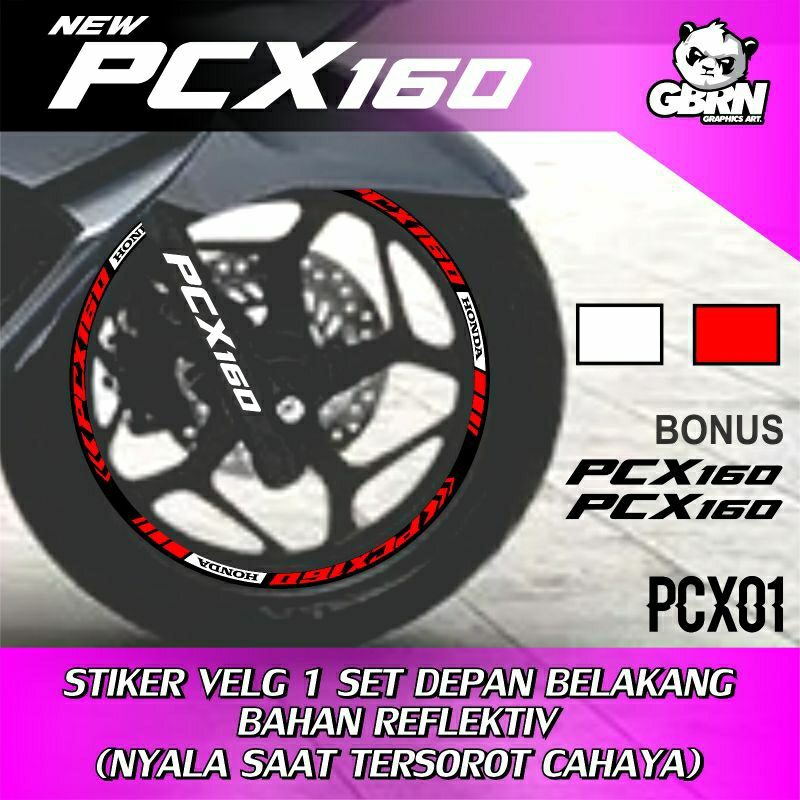 Jual STICKER VELG PCX 160,STICKER VELG MOTOR,ANTI AIR | Shopee Indonesia