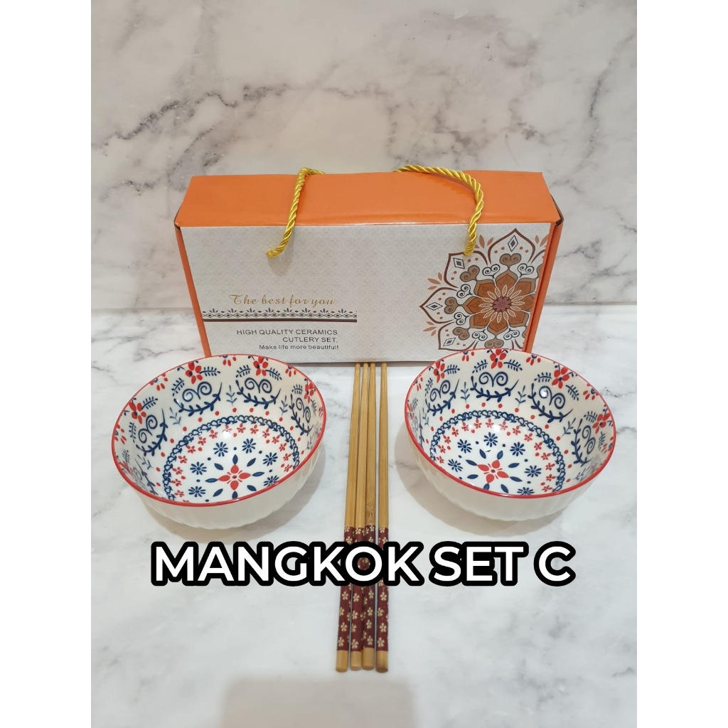 Jual Hampers Mangkok Set Premium Peralatan Makan Porselen/ Mangkok Gift ...