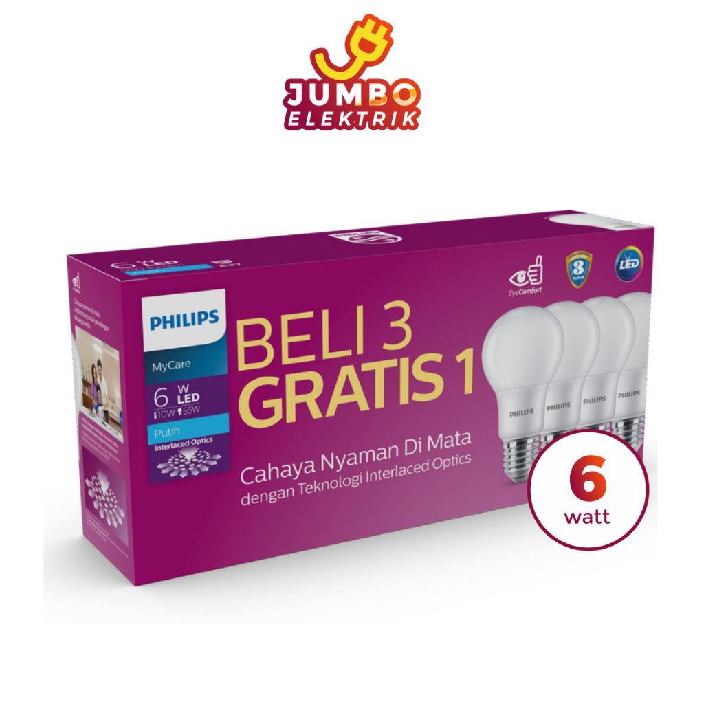 Jual Led Philips Multipack 6w 6 Watt Led My Care 6500K Putih | Shopee ...