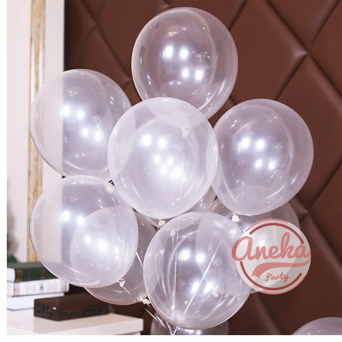 Jual isi 100 balon latex tranparant 12 inch / balon latex transparan ...