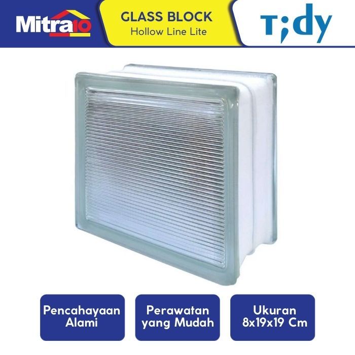 Jual Tidy Glass Block Hollow Line Lite 8x19x19 Cm | Shopee Indonesia