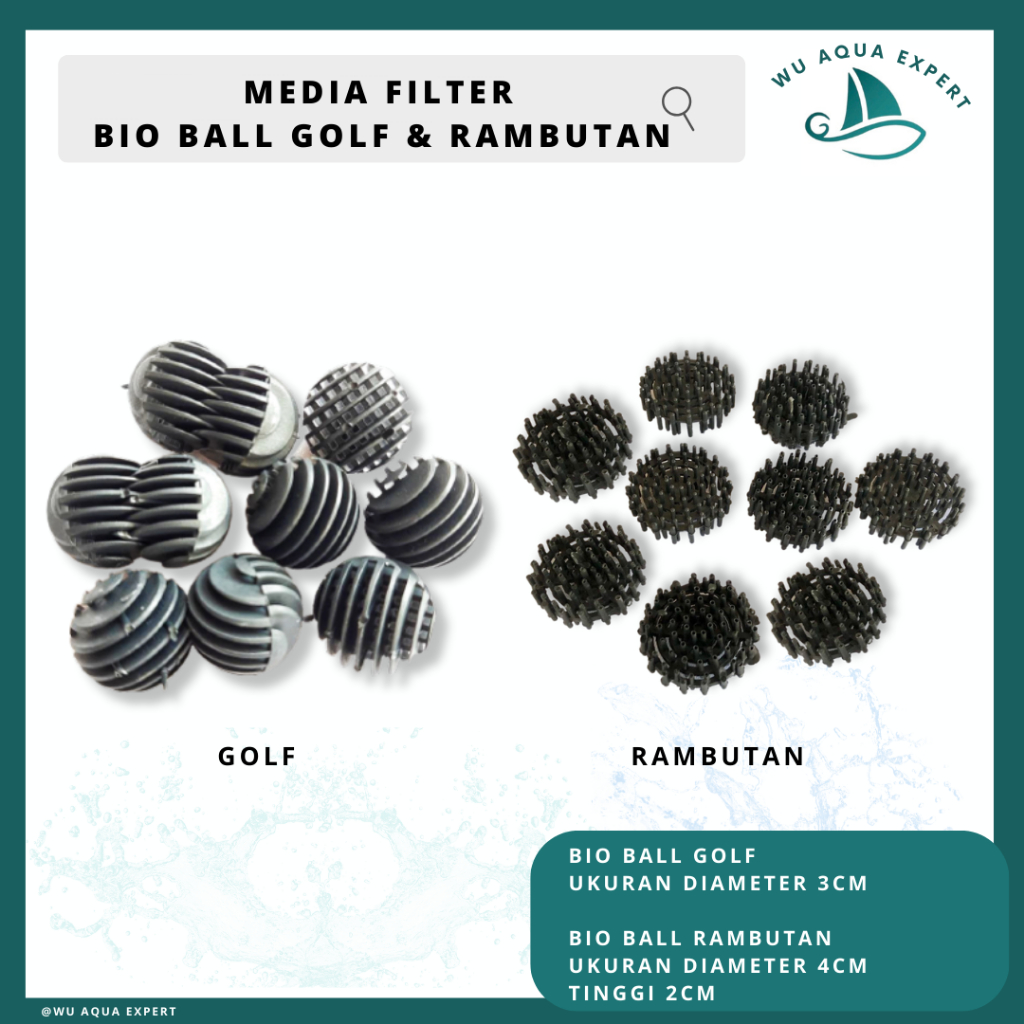 Jual BIO BALL GOLF RAMBUTAN ISI 50 PCS Bio Ball Kolam Aquarium Media ...