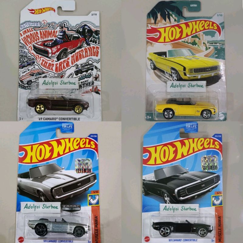 Jual hotwheels hot wheels '69 camaro convertible muscle mania zamac ...