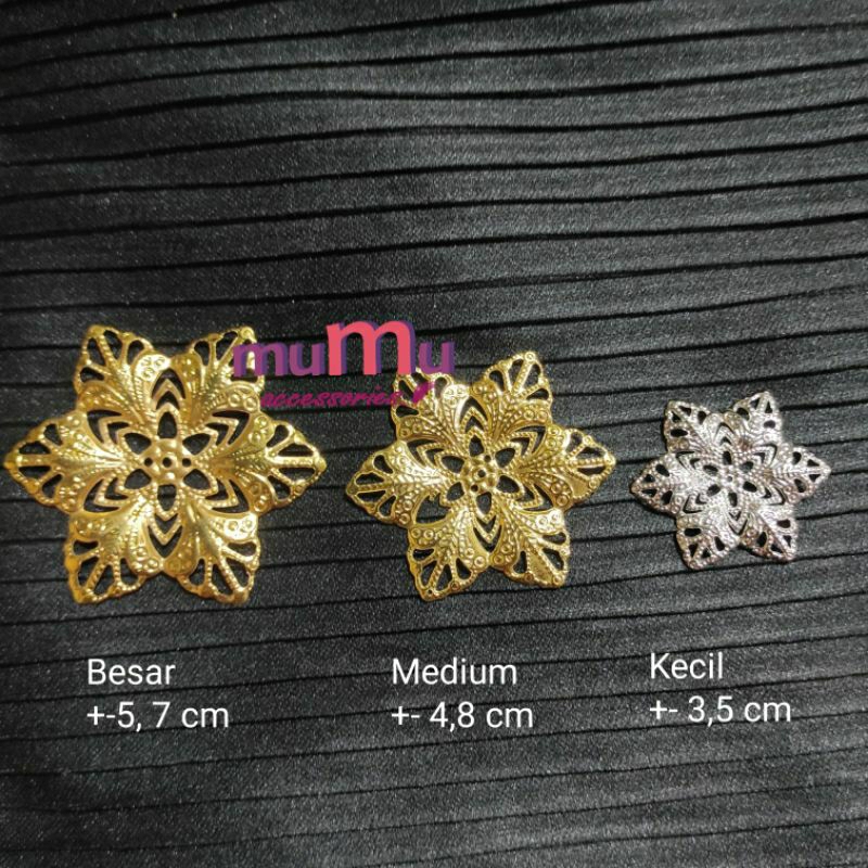 Jual Lempeng lempengan aksesoris plat besi bunga medium ( 12 bj ...