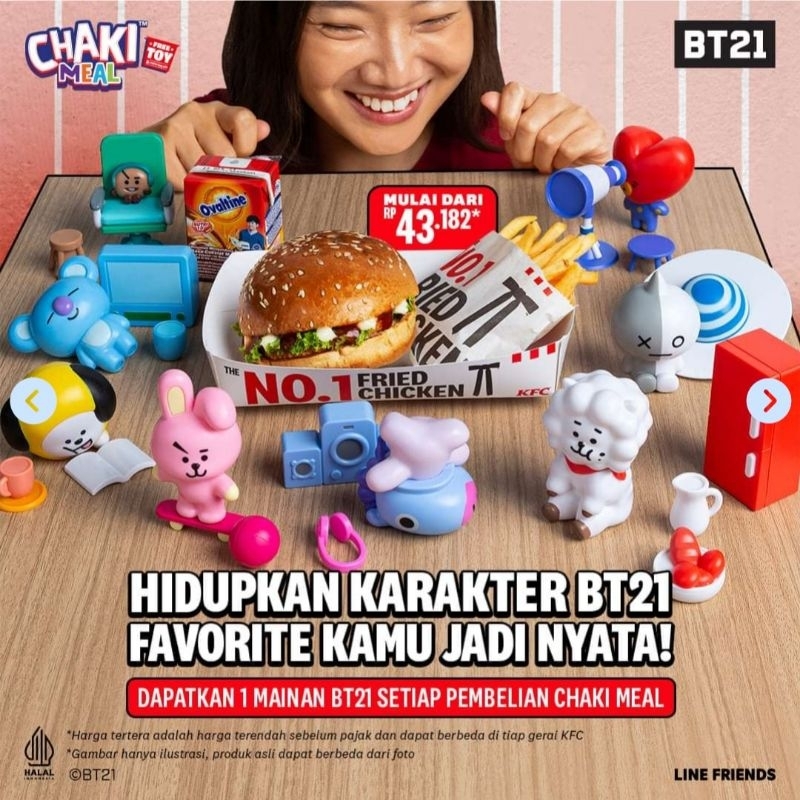 Jual [OFFICIAL] BT21 KFC X LINE FRIENDS - TOY FIGURE BTS (COLLECTIBLES ...