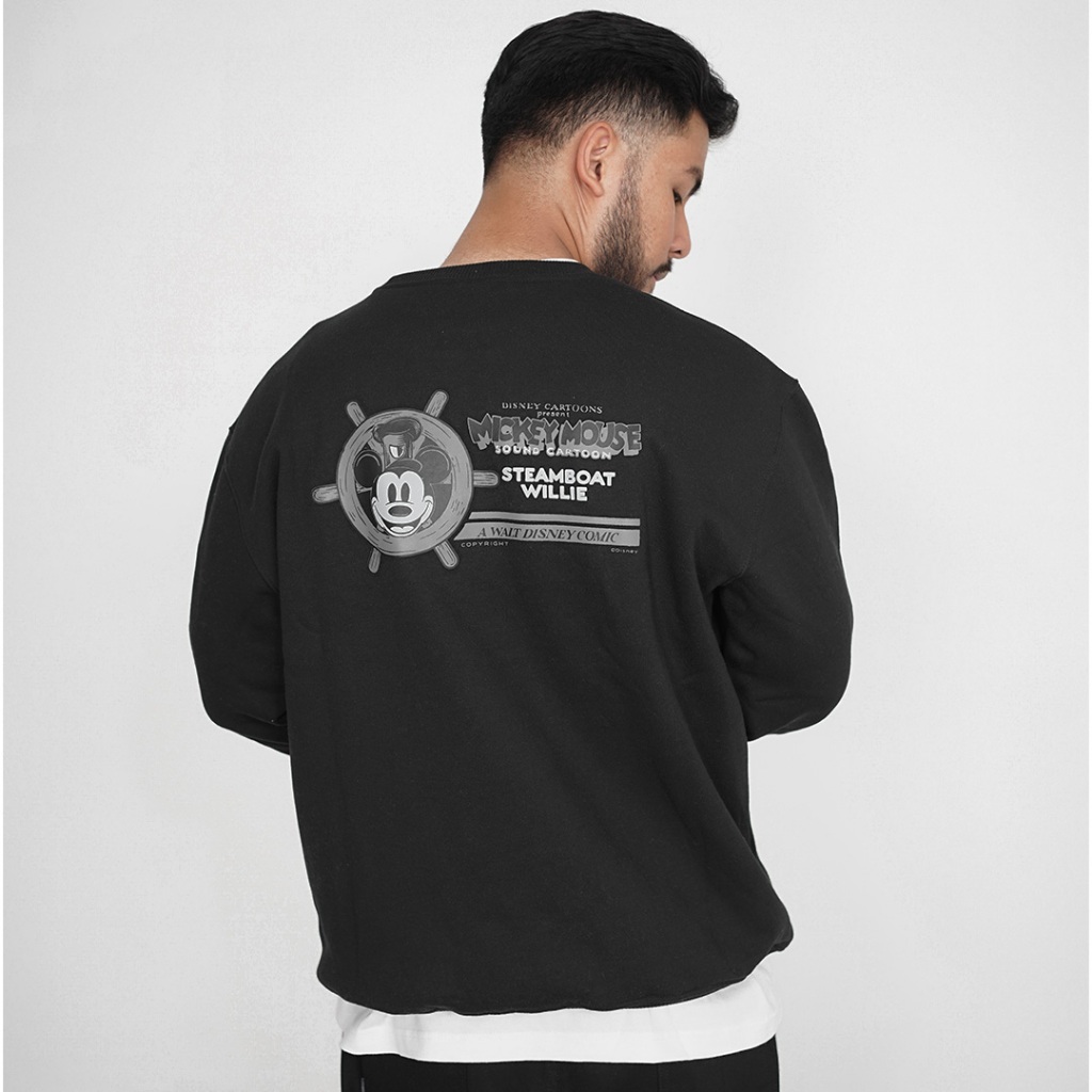 Jual Russ x Disney Sweater Crewneck Mickeycn01 Black | Shopee Indonesia