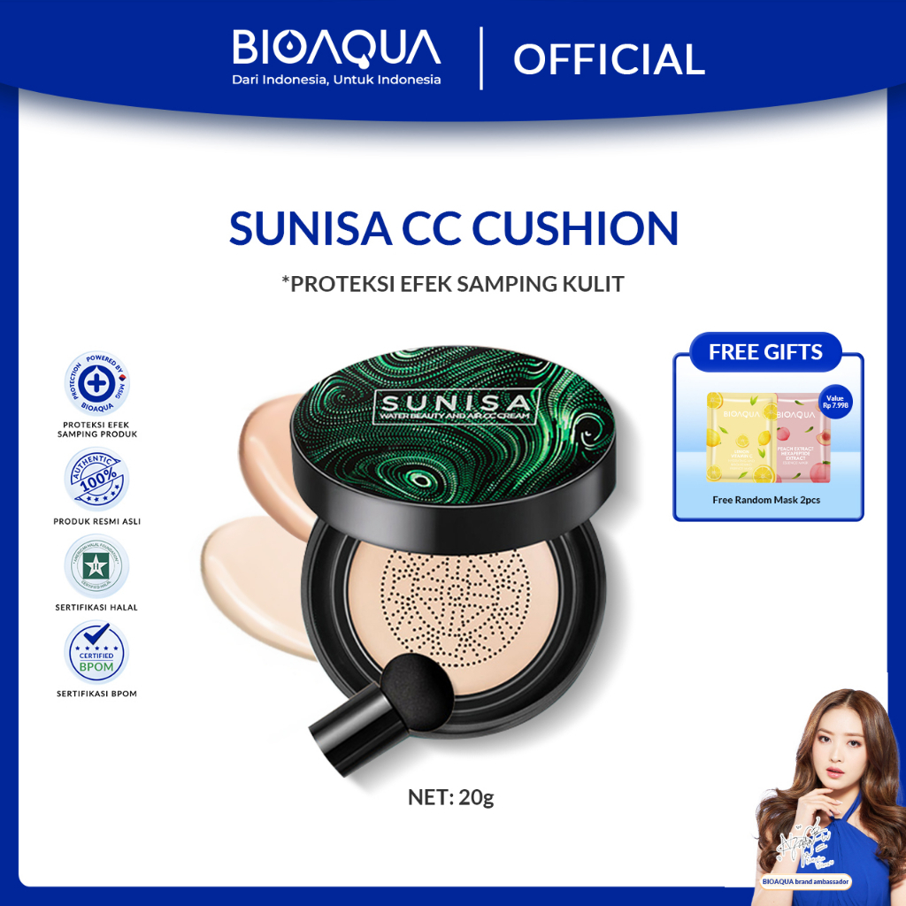 Jual Original Bioaqua Cosmetics x Sunisa Air Cushion BB Cream CC ...