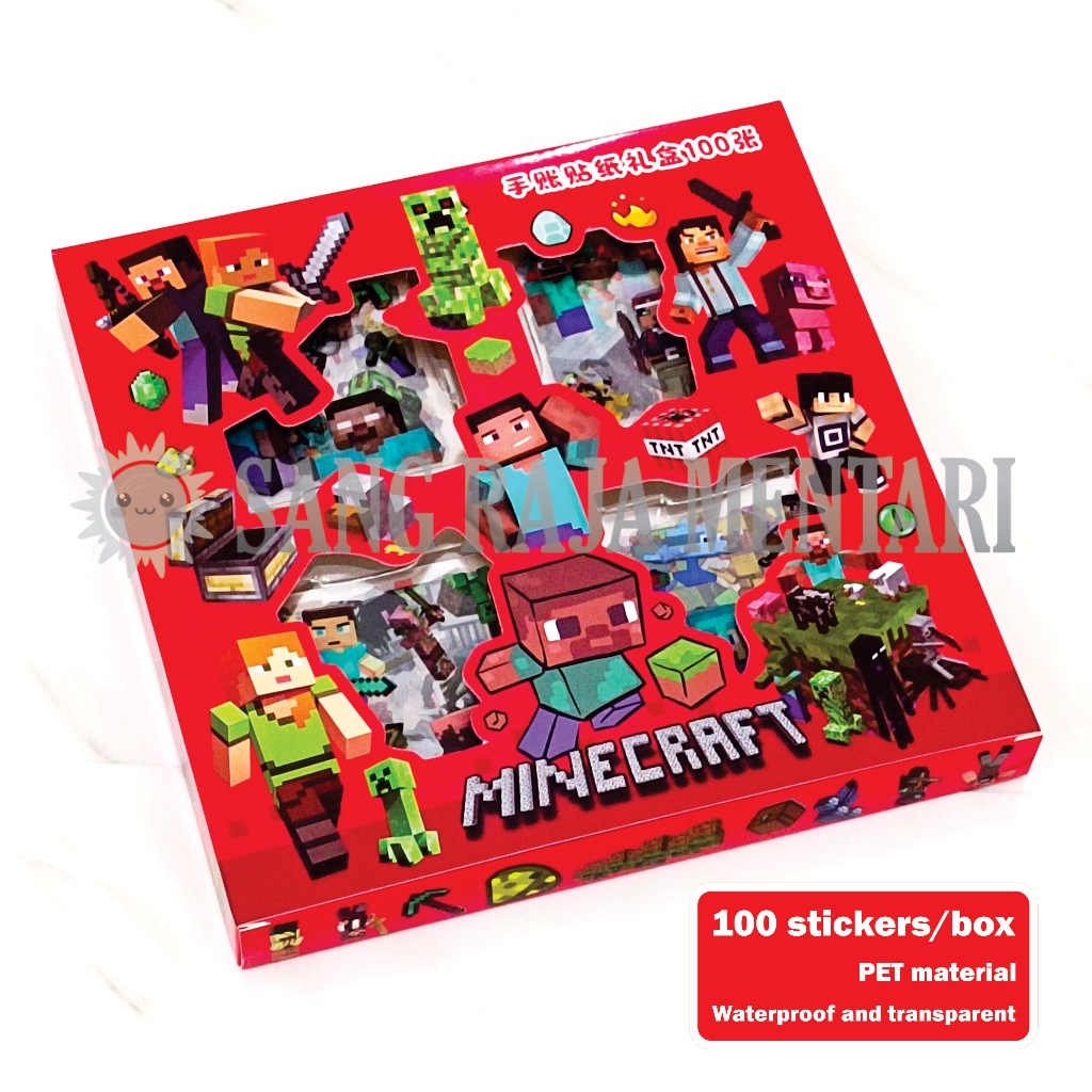 Jual Sticker Roblox Minecraft Waterproof Dapat Box isi 100 Lembar ...