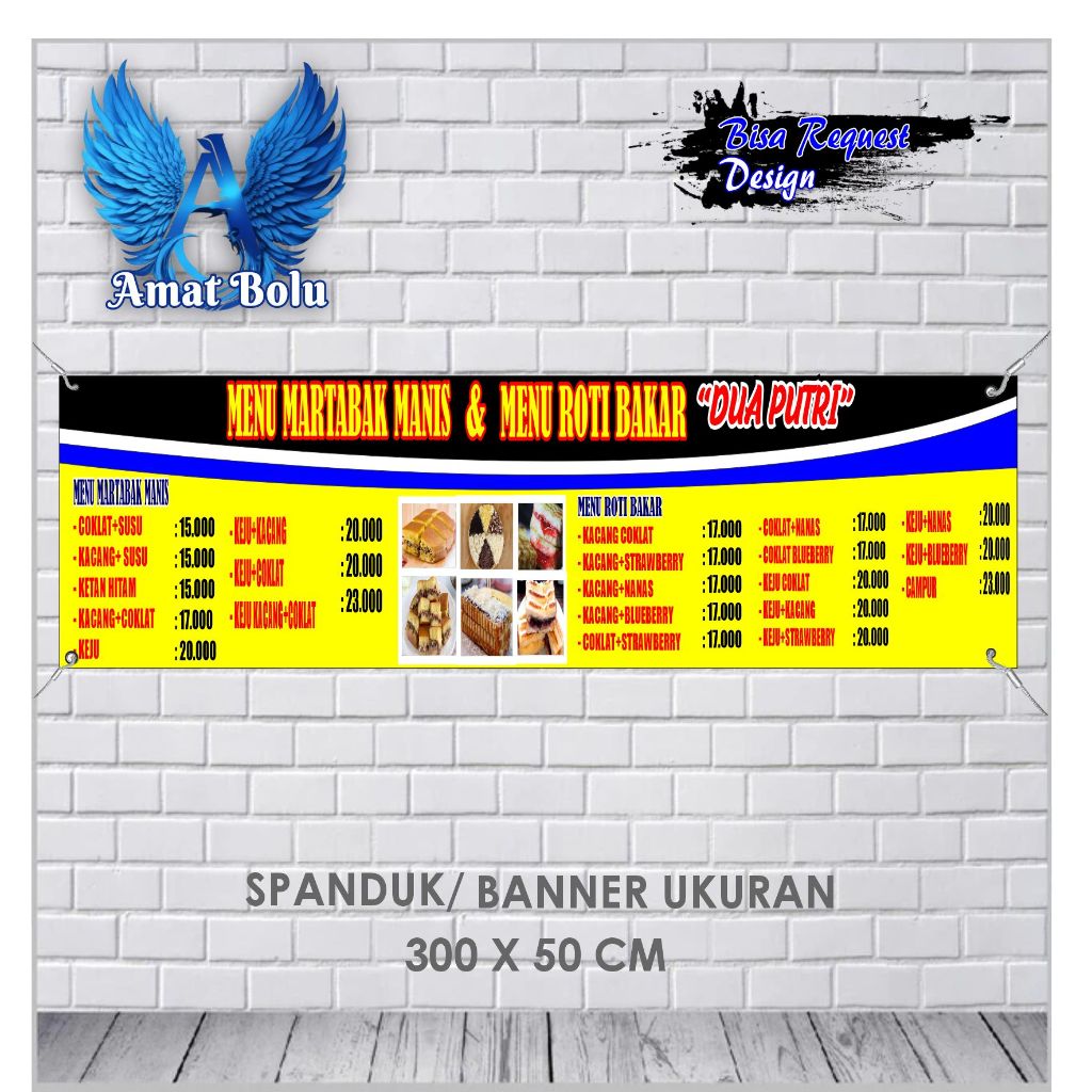 Jual BANNER MMT SPANDUK MARTABAK UKURAN 300X50 BISA REQUEST | Shopee ...