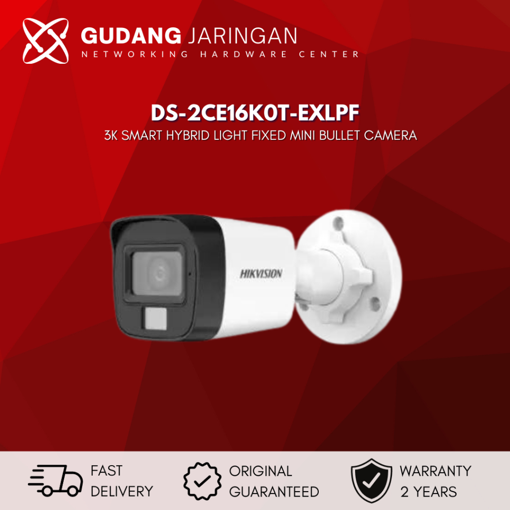 Jual HIKVISION DS-2CE16K0T-EXLPF 3K 5MP Dual Light Fixed Mini Bullet Camera | Shopee Indonesia