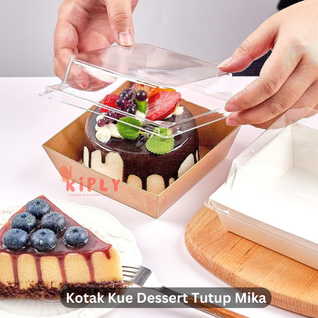 Jual Kotak kue dessert tutup mika/Cake Box / Paper Box Warna Putih ...