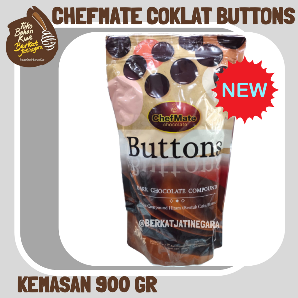 Jual CHEFMATE COKLAT BUTTONS KEMASAN 900GR | Shopee Indonesia