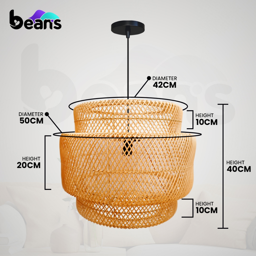 Jual Beans Lampu Gantung Rotan - Hanging Lamp - Pendant Lamp - Lampu ...