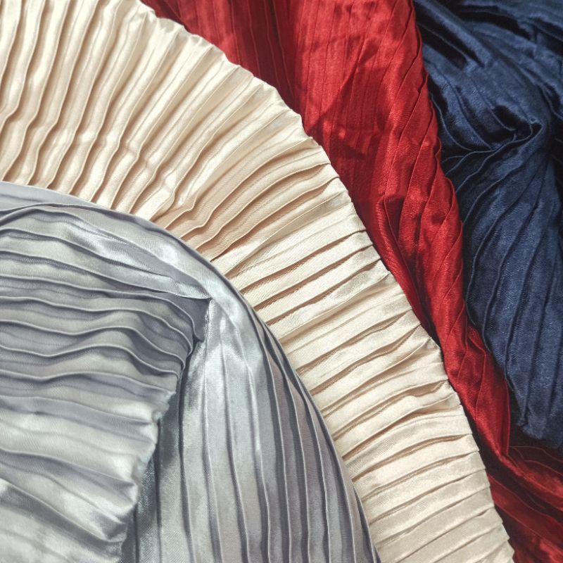 Jual KAIN PLISKET / PLEATS BAHAN SATIN GLOSSY | Shopee Indonesia