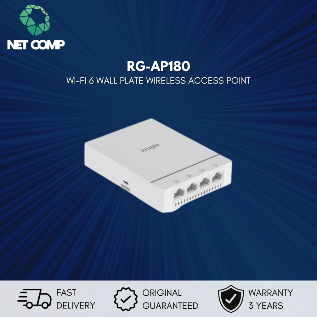 Jual RG-AP180 ENTERPRISE WI-FI 6 802.11ax WALL PLATE ACCESS POINT ...